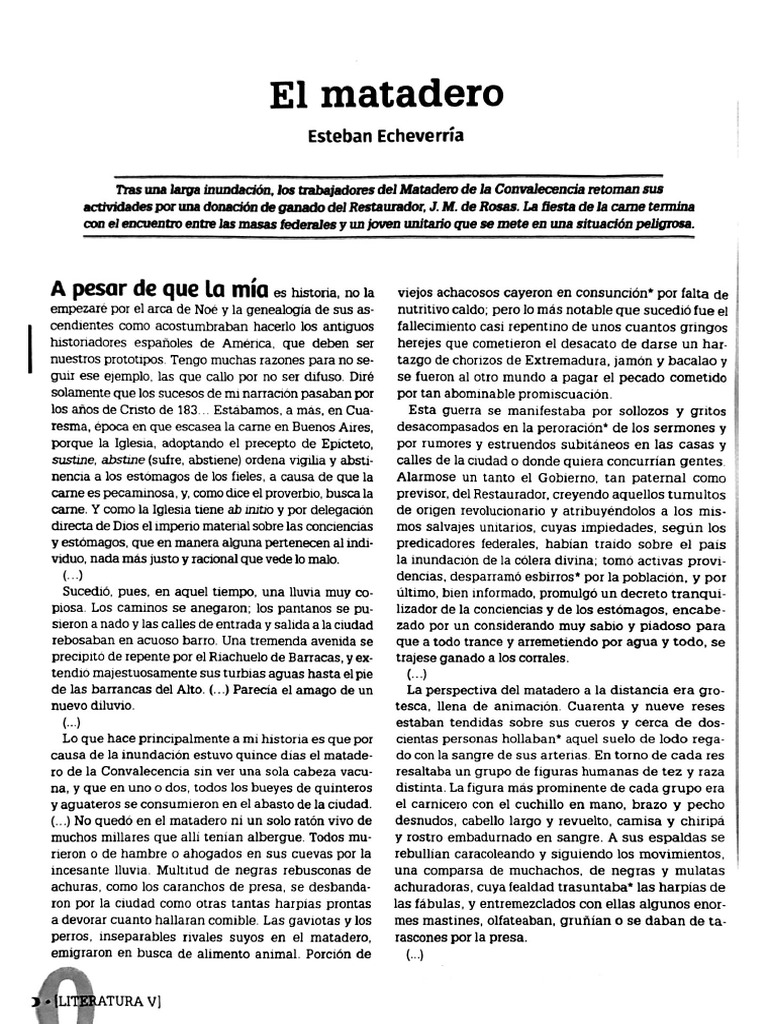 El Matadero Esteban Echeverria | PDF