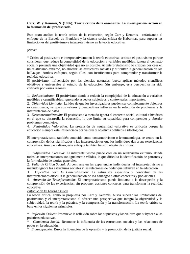Crítica a Positivismo e Interpretativismo | PDF | Conocimiento | Ideologías