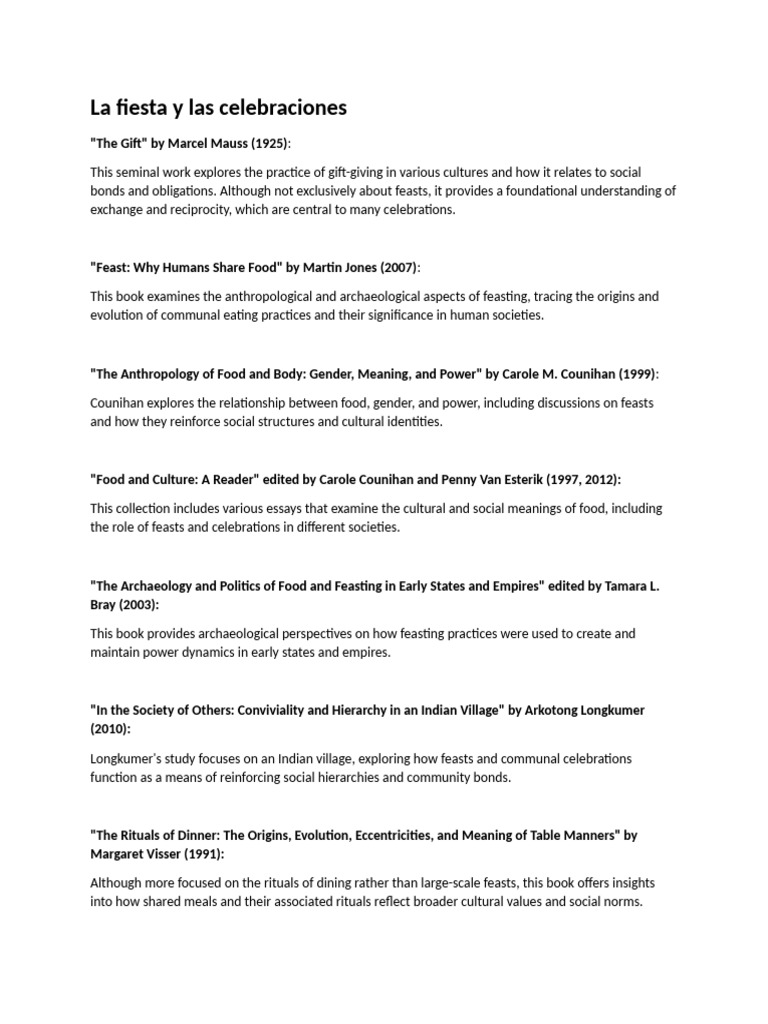 La Fiesta y Las Celebraciones | PDF | America latina | Antropología ...