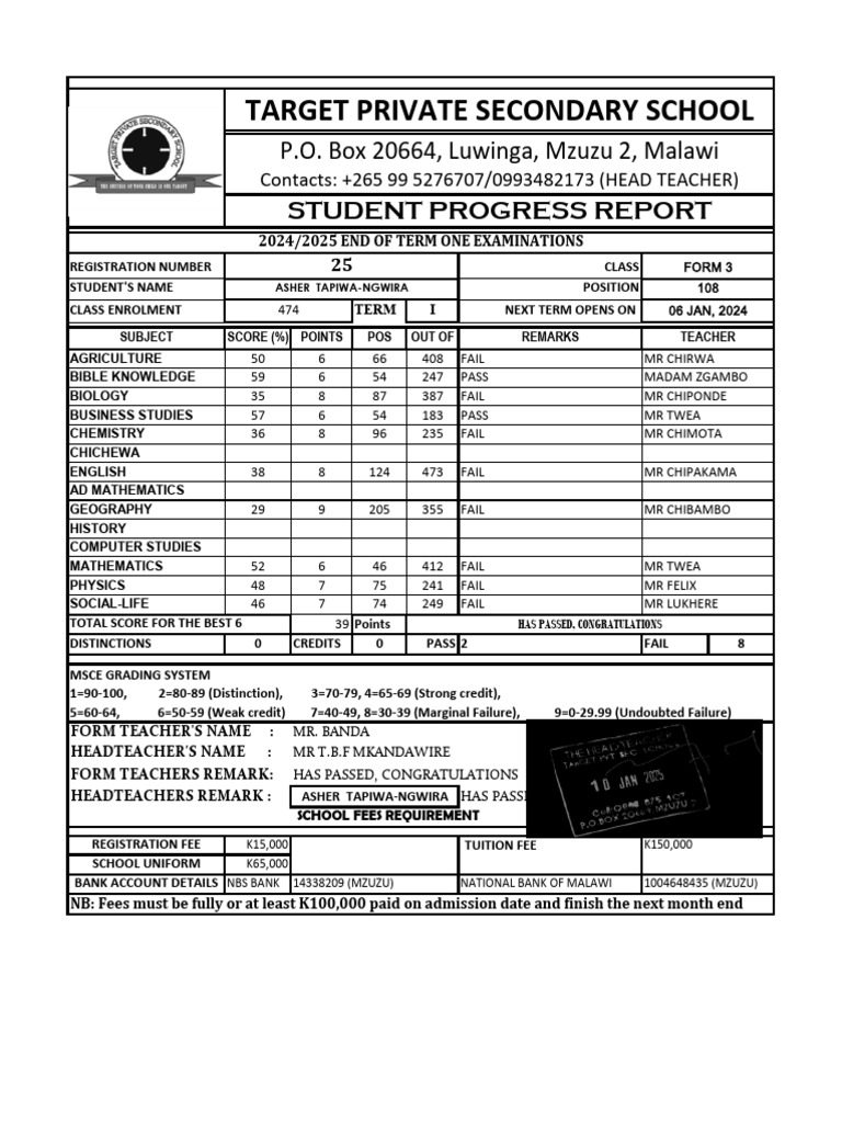 Asher Tapiwa Ngwira-1 | PDF | Educational Stages