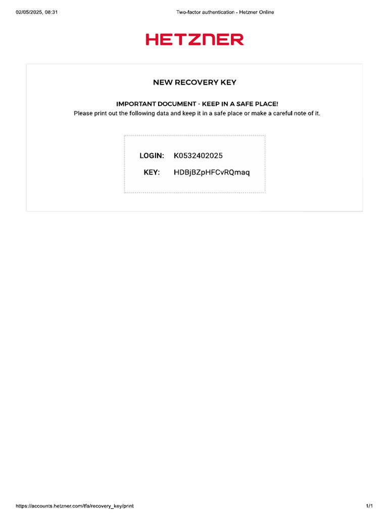 Hetzner Disable2fa | PDF