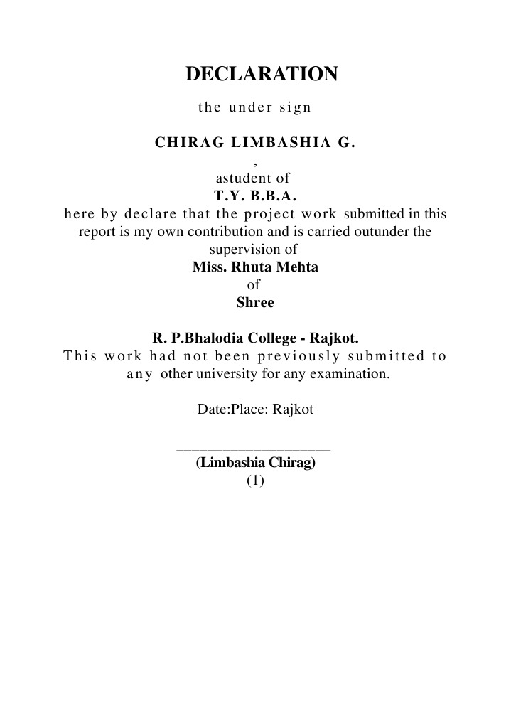 Declaration | PDF | Career & Growth