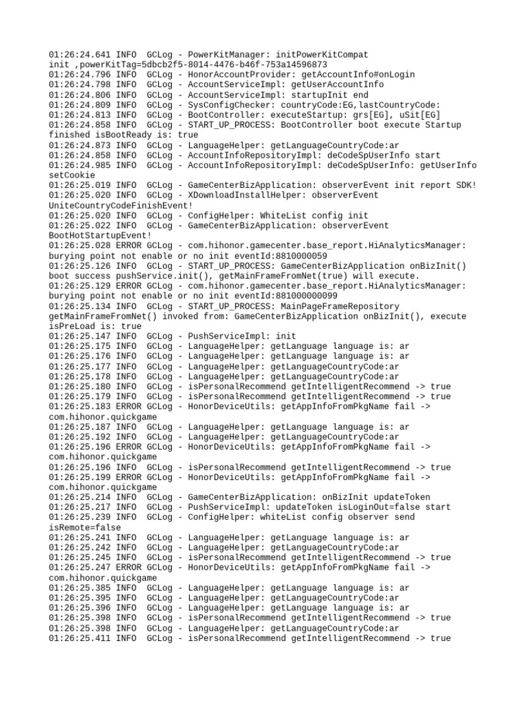 GameCenter Startup Log Analysis | PDF | Computer Architecture | Computing