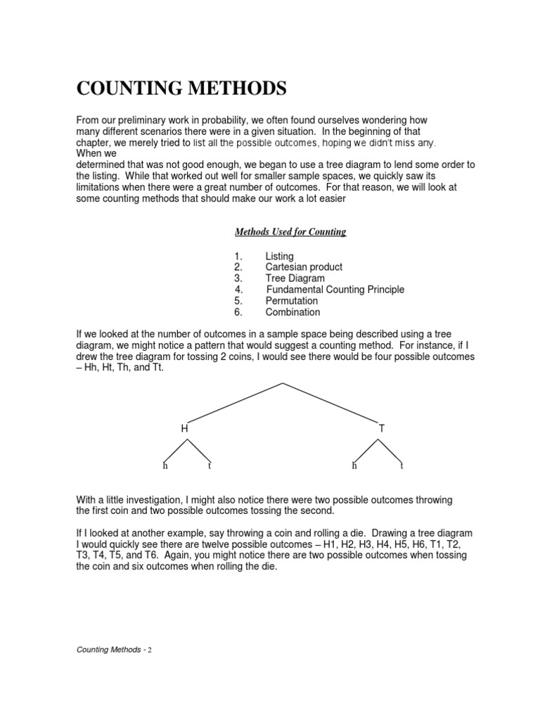 Counting Methods | PDF | Permutation | Teaching Mathematics