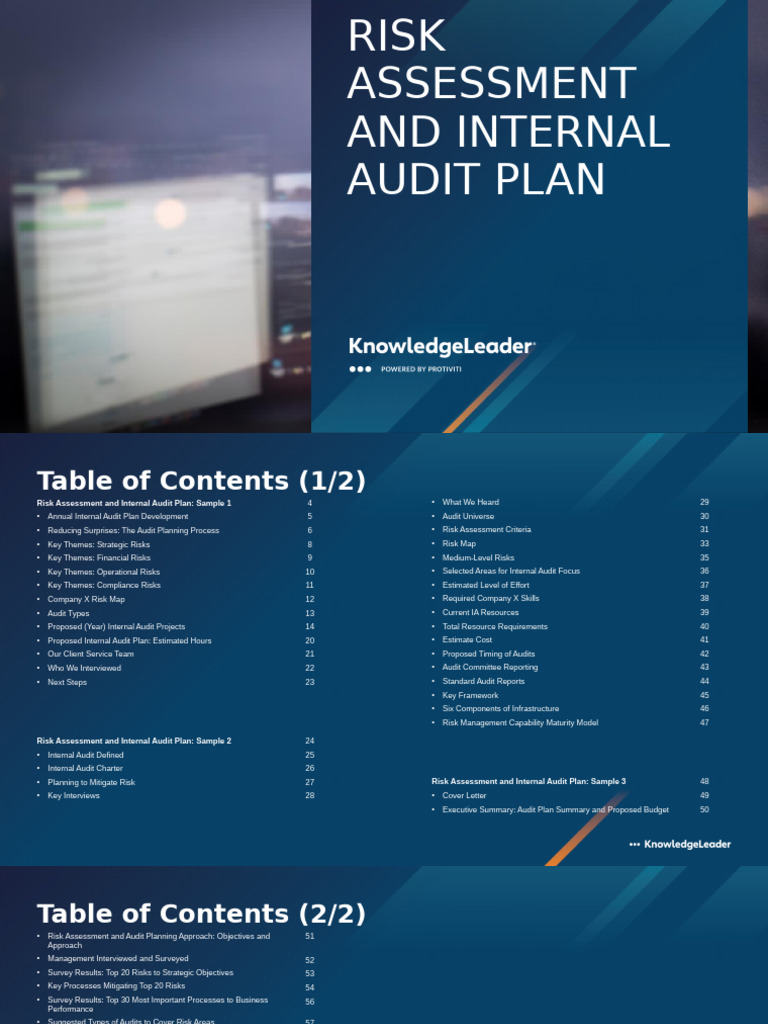 Risk Assessment and Internal Audit Plan | PDF | Internal Audit | Audit
