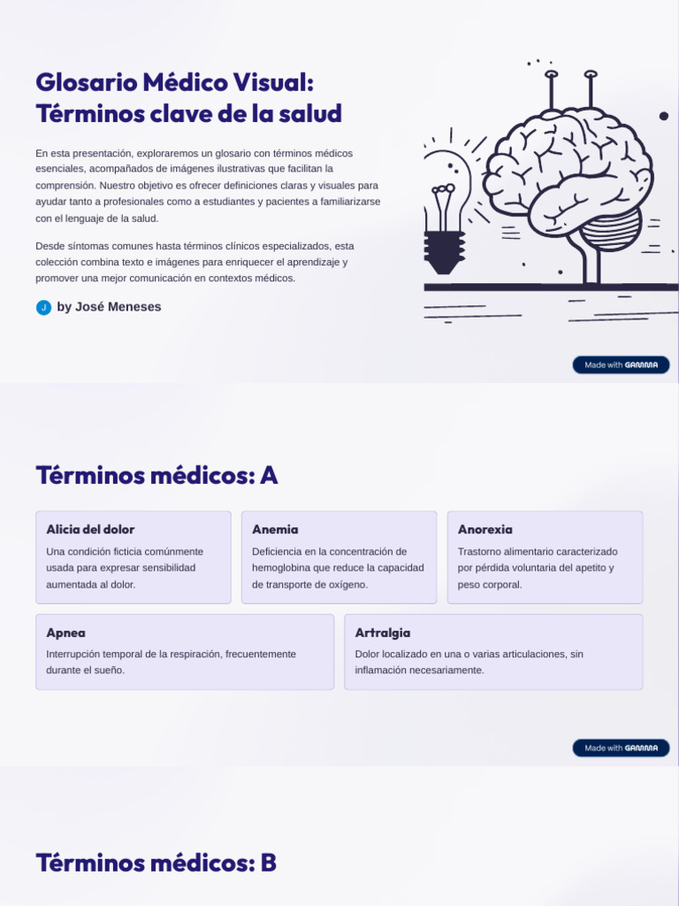 Glosario Médico Visual: Términos Clave | PDF | Presión sanguínea | Vómitos