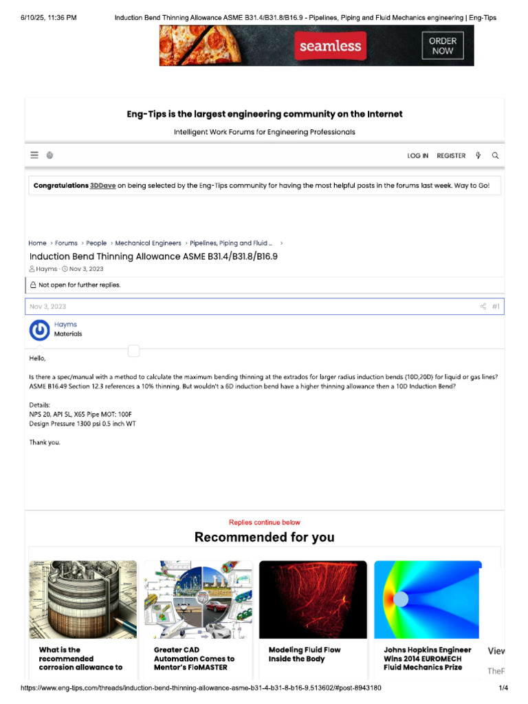 Induction Bend Thinning | PDF