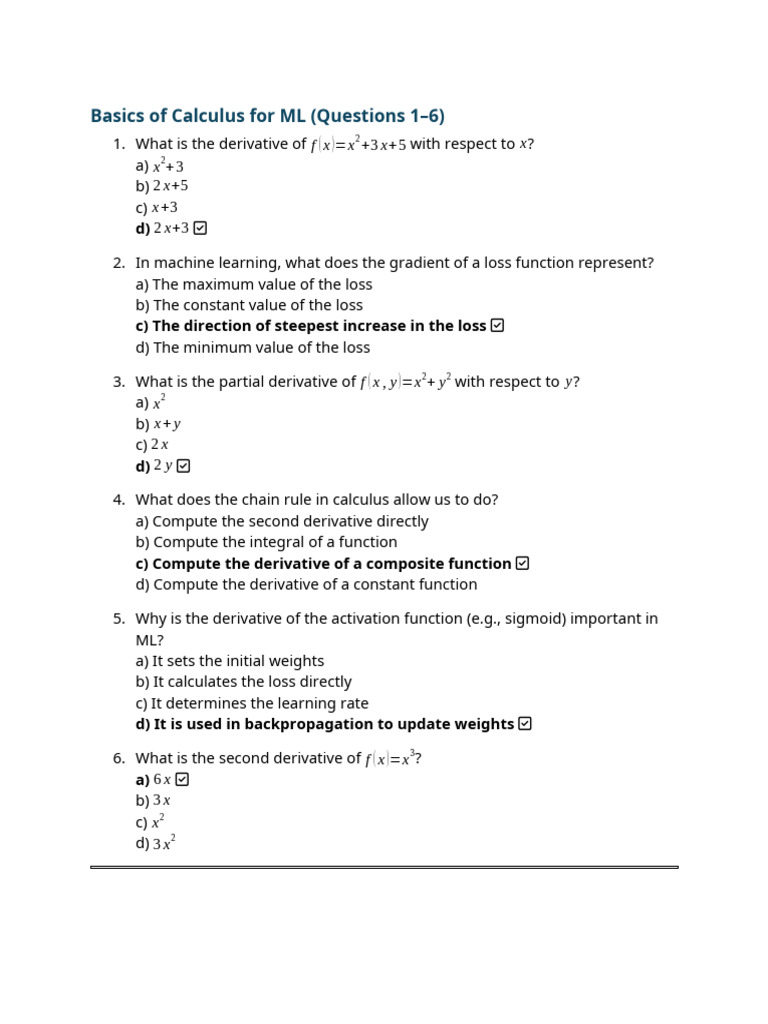 unit-4, MCQ | PDF | Derivative | Mathematical Objects