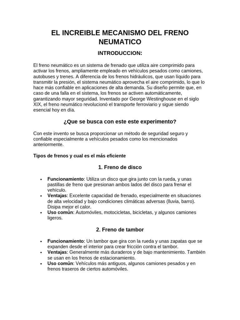 El Increible Mecanismo Del Freno Neumatico | PDF | Camión | Neumático