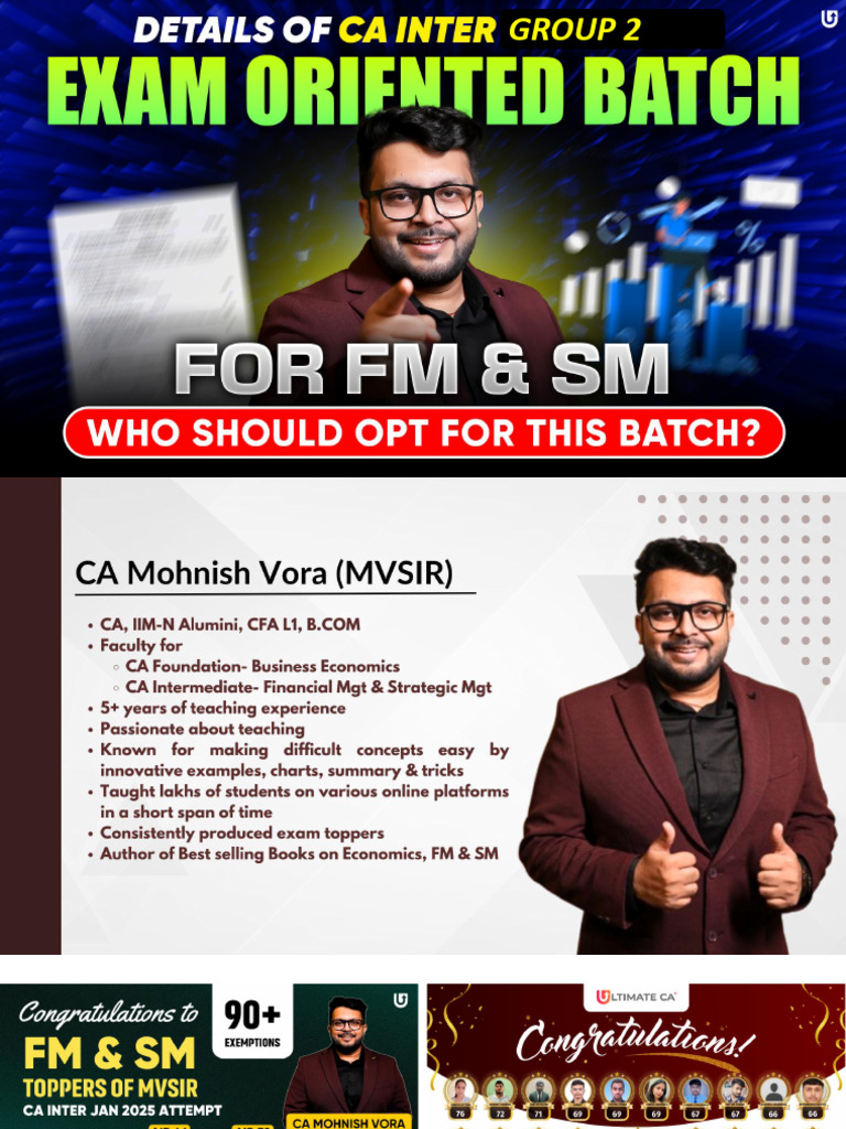 CA Inter FMSM Exam Or. Batch Brochure | PDF | Mobile App | Tablet Computer