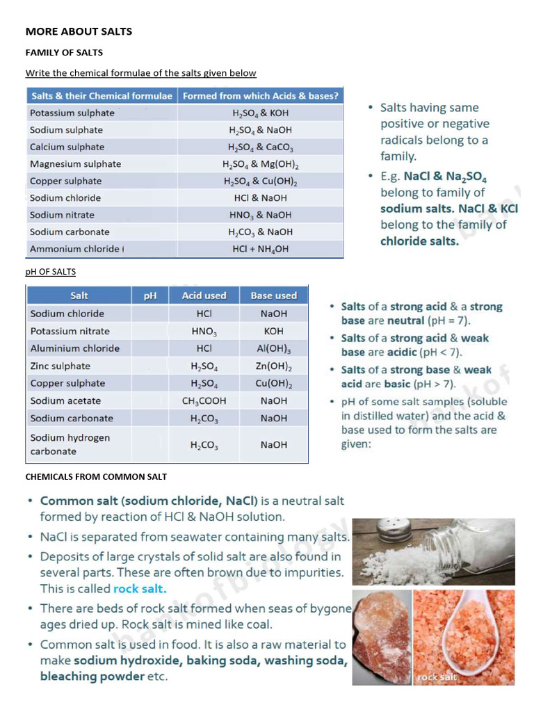Acids, Bases and Salts - Note 6 | PDF