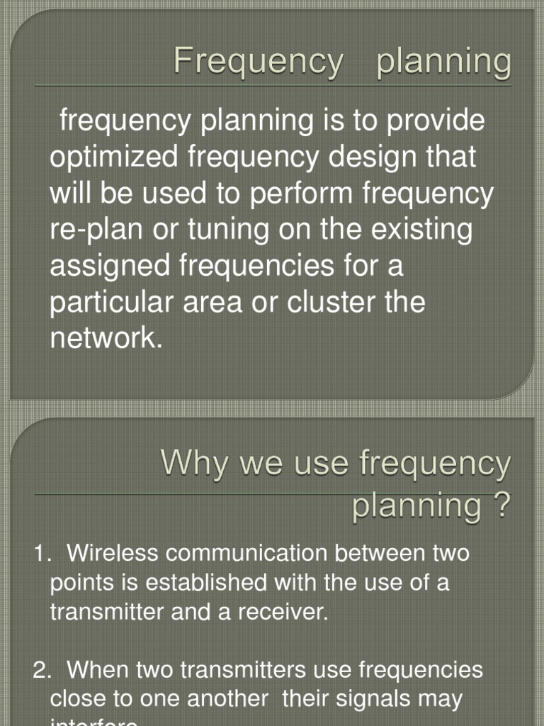 Frequency Planning for Wireless Networks | PDF
