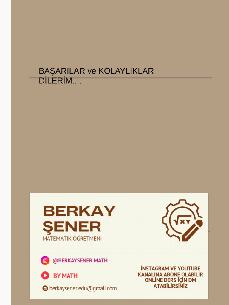 7 Sinif Matematik 2 Donem 2.yazili Berkay Sener | PDF