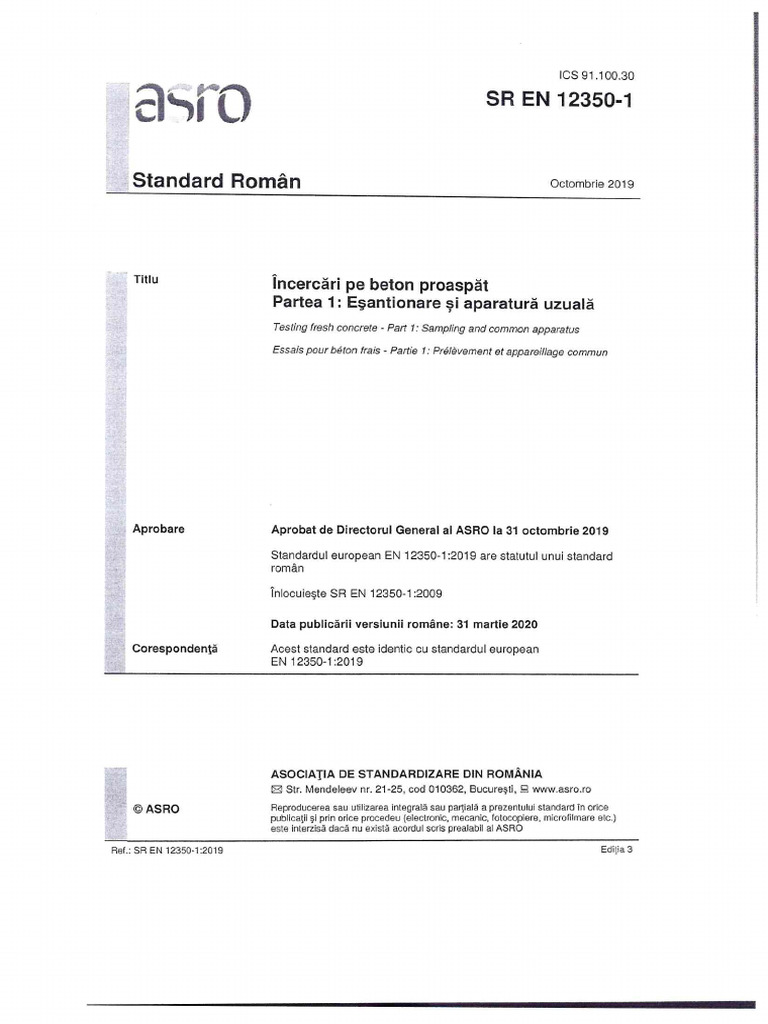 SR en 12350-1-2019 | PDF