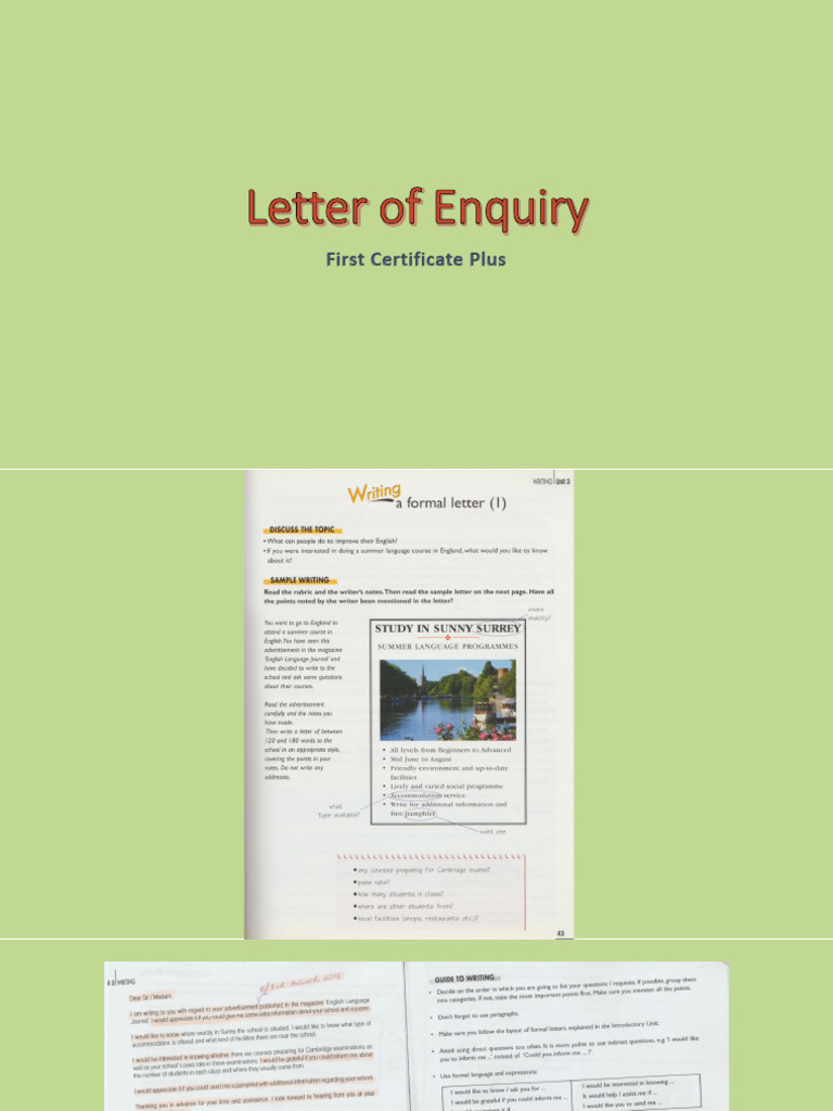 Letter of Enquiry | PDF