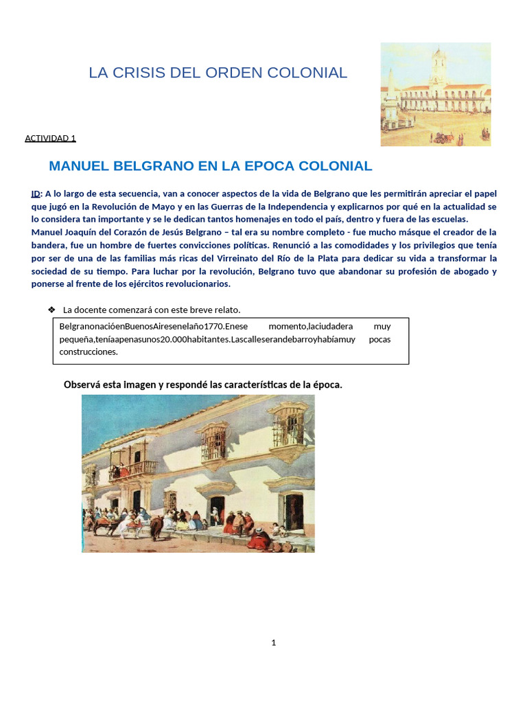 Comparto 'LA CRISIS DEL ORDEN COLONIAL PRIMERA PARTE 5TO 2023' Contigo ...