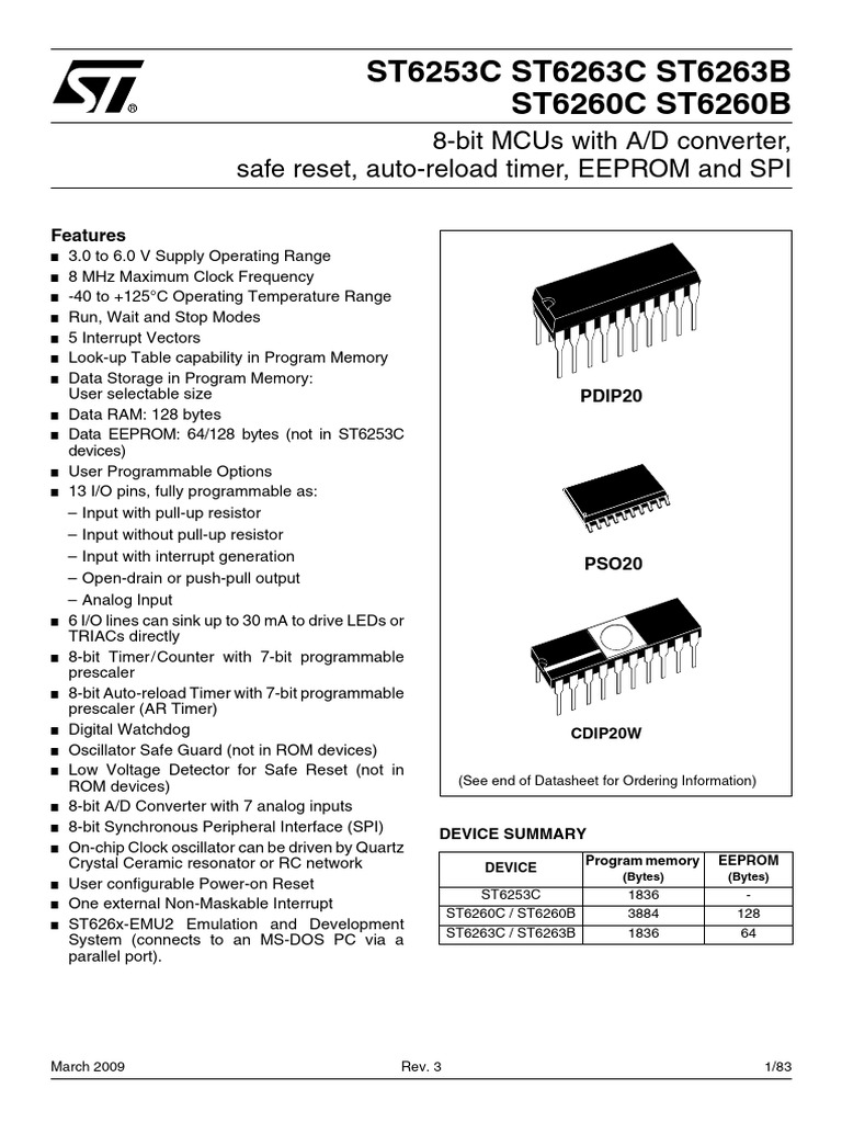 st6260c | PDF | Read Only Memory | Microcontroller