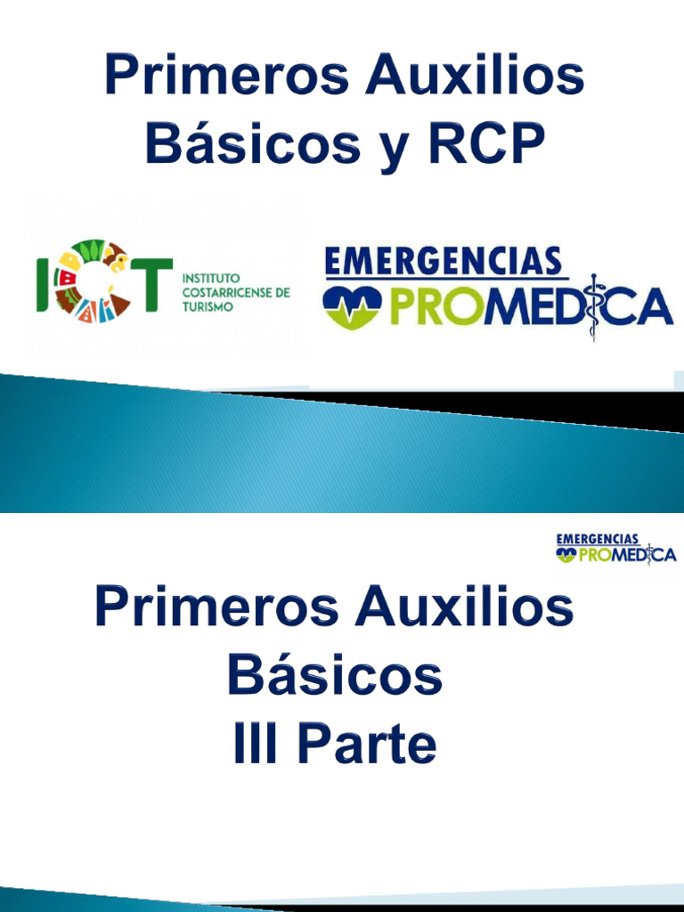 ICT Primeros Auxilios Basicos y RCP Parte 3 | PDF | Reanimación cardiopulmonar | Enfermedades y ...