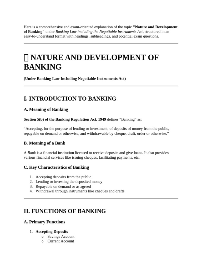Banking and Negotiable Instruments Act .Docx Updated | PDF | Letter Of ...