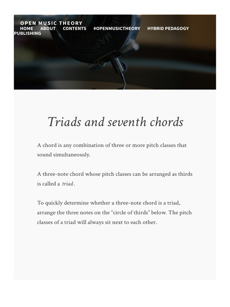 Triads and Seventh Chords - Open Music Theory | PDF | Chord (Music ...