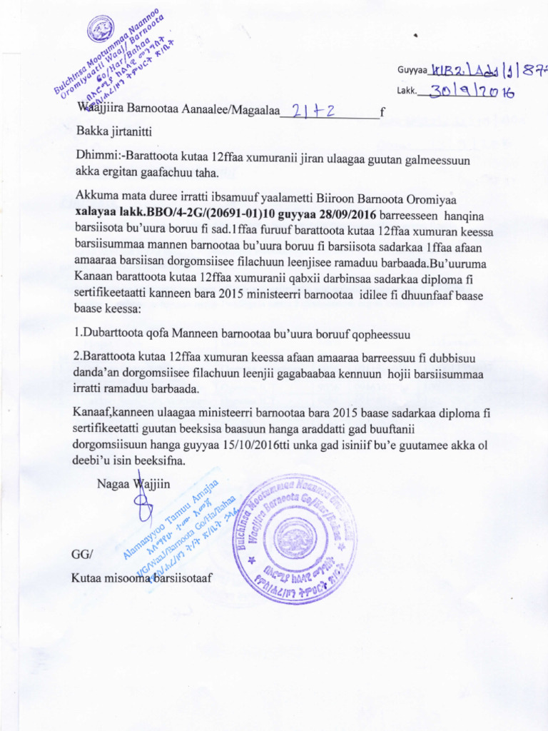 Guyyaa-LRA/6 - 8: Baase Keessa | PDF