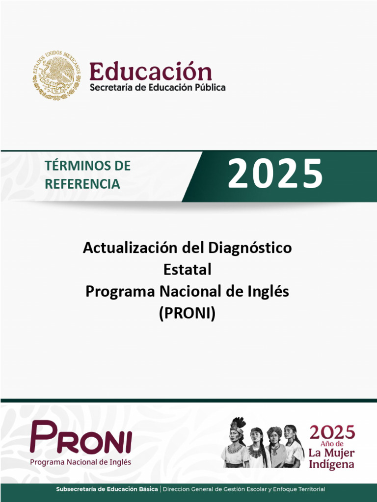 Términos de Referencia - Diagnóstico Estatal - PRONI - 2025 | PDF | Análisis FODA | Evaluación