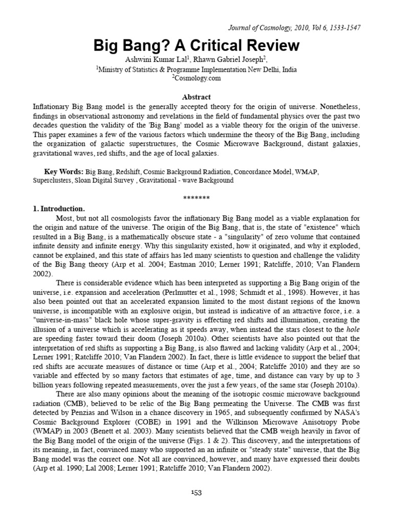 Critique of the Big Bang Theory | PDF | Big Bang | Cosmic Microwave ...