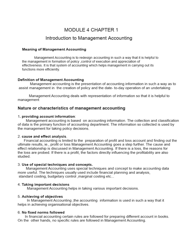 Cost Accounting-Module 4 Chapter 1 | PDF | Management Accounting ...