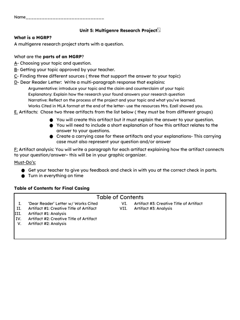 Unit 5 - Multigenre Research Project AlienFinal | PDF | Citation ...
