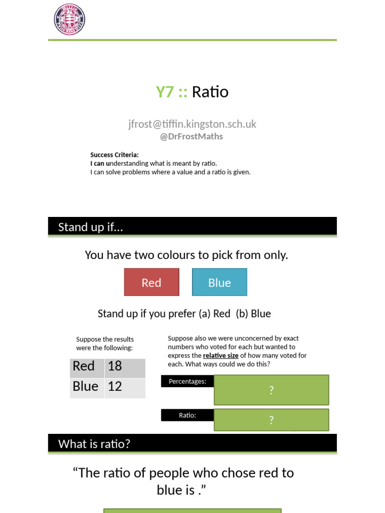 Ratio: Jfrost@tiffin - Kingston.sch - Uk | PDF | Ratio | Cupcake