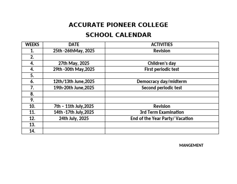 School Calendar | PDF