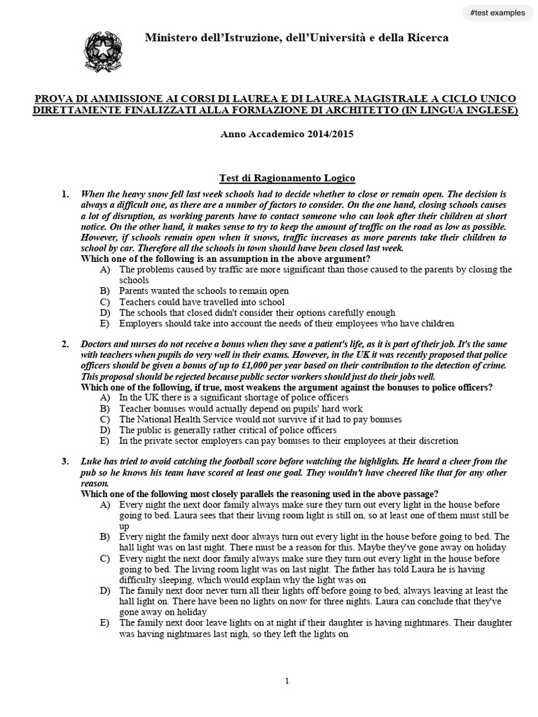 Compito Architettura 2014 en | PDF