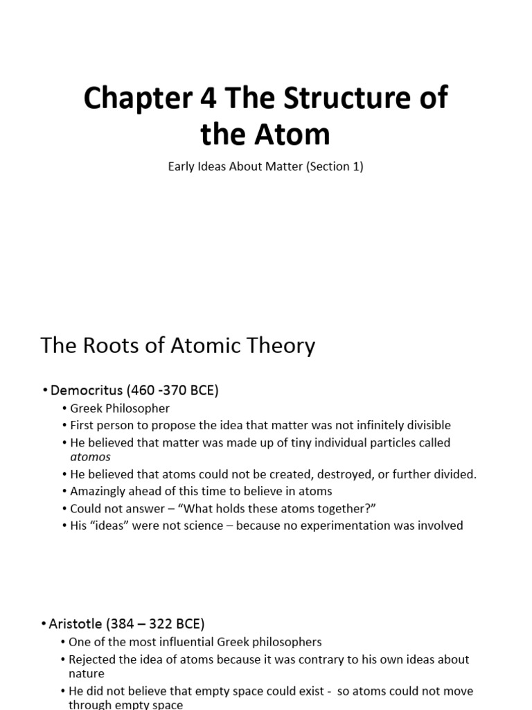 Early Ideas About Matter (Section 1) GC | PDF