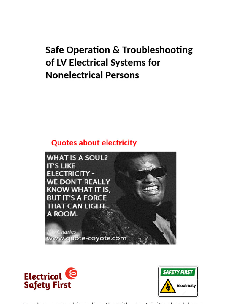 Operational Safety For Electrical Systems For Non Electrical Persons ...