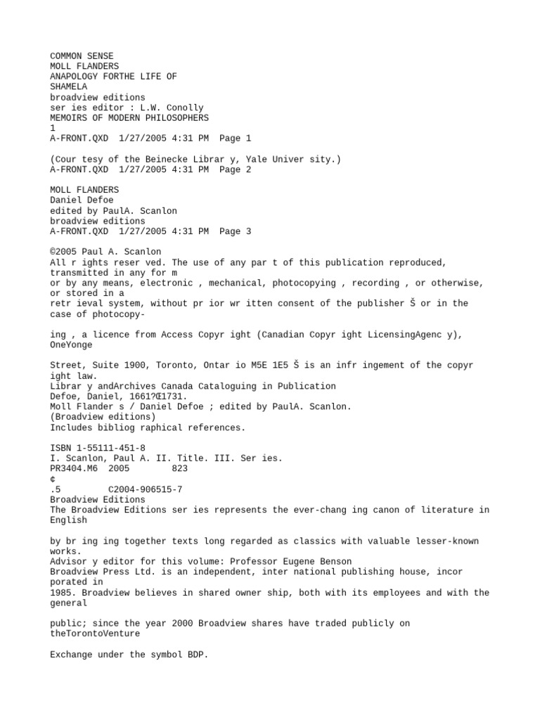 Moll Flanders SketchEngine | PDF | Daniel Defoe