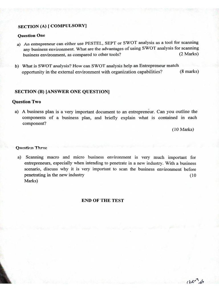 Entrepreneurship Test 1 | PDF