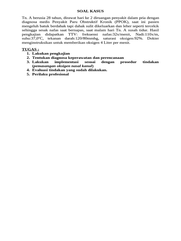 Soal Osce Oksigenasi | PDF