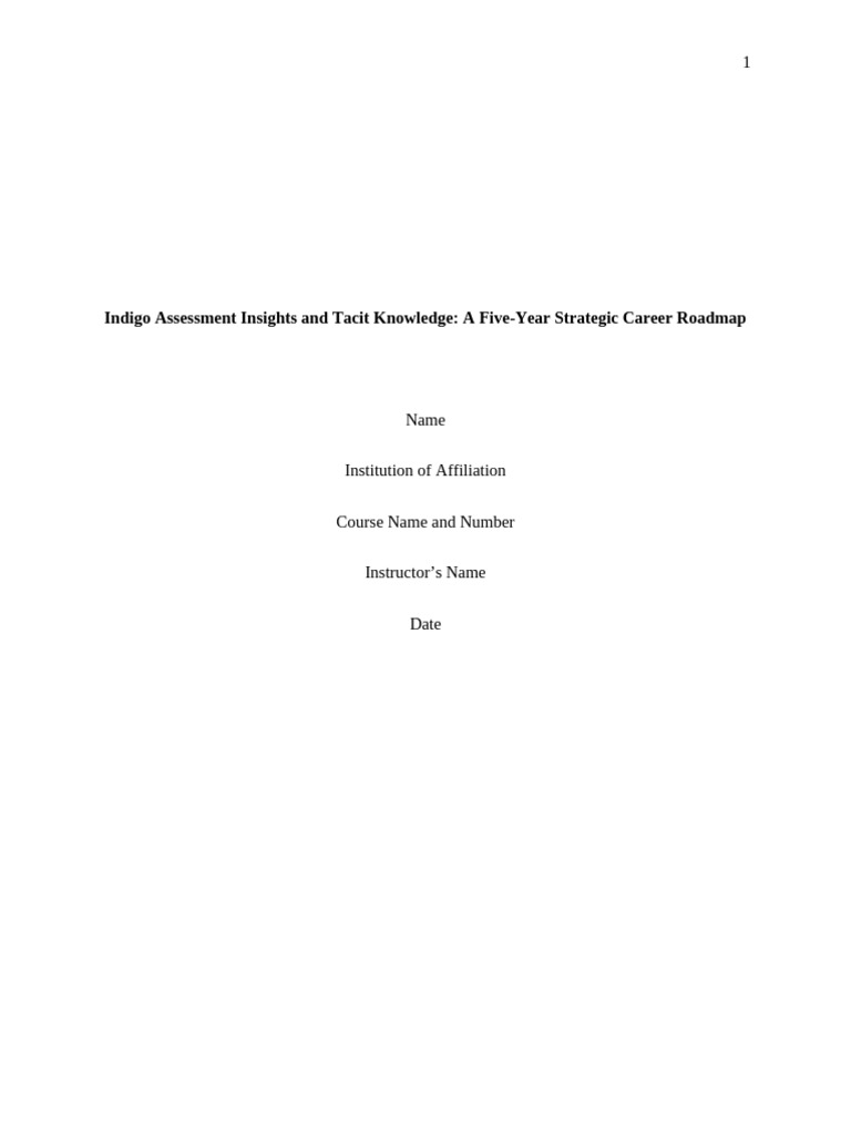 Part 2 Report: Indigo Personal Assessment Report | PDF | Mentorship ...