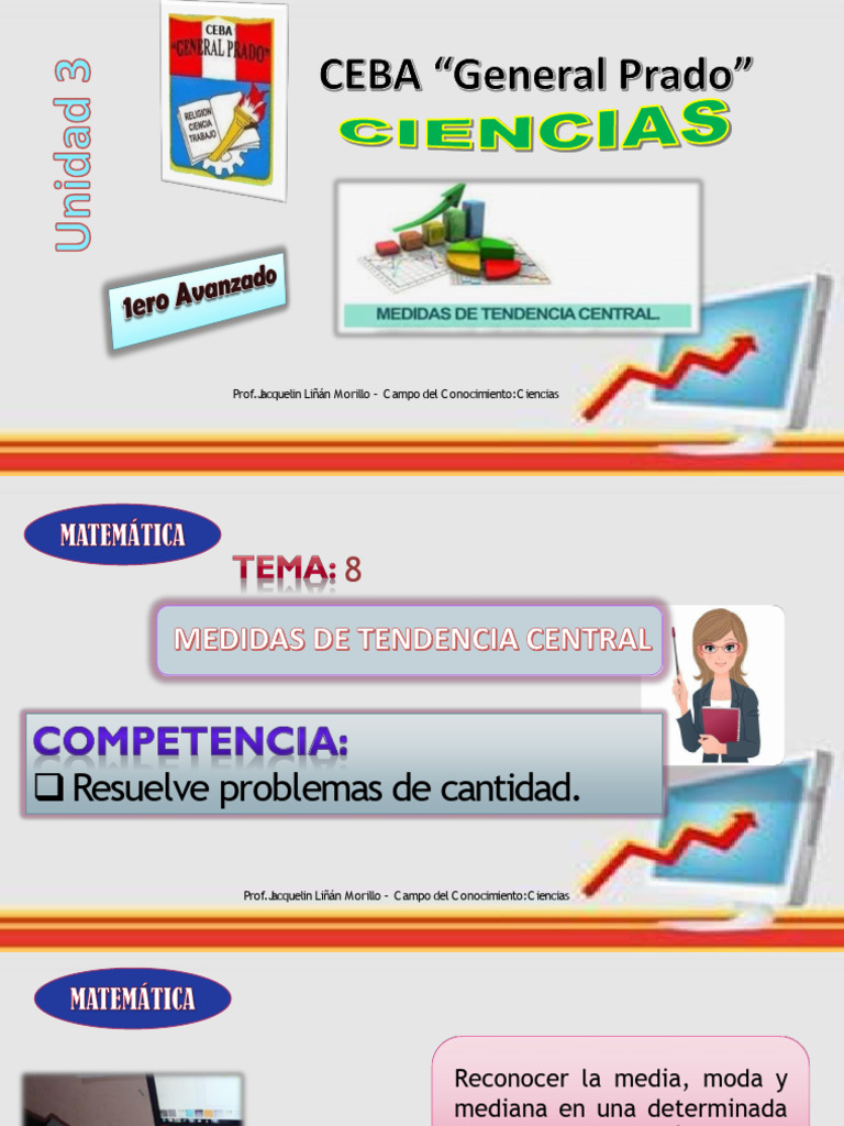U3 - S8 - 1°GP - IIIB Med Tend Central Matem JLiñan | PDF | Media | Mediana
