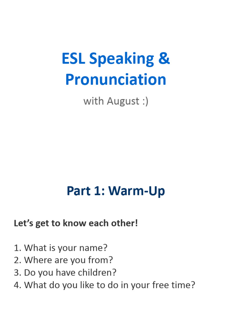 ESL Pronunciation Lesson Visuals.pptx | PDF