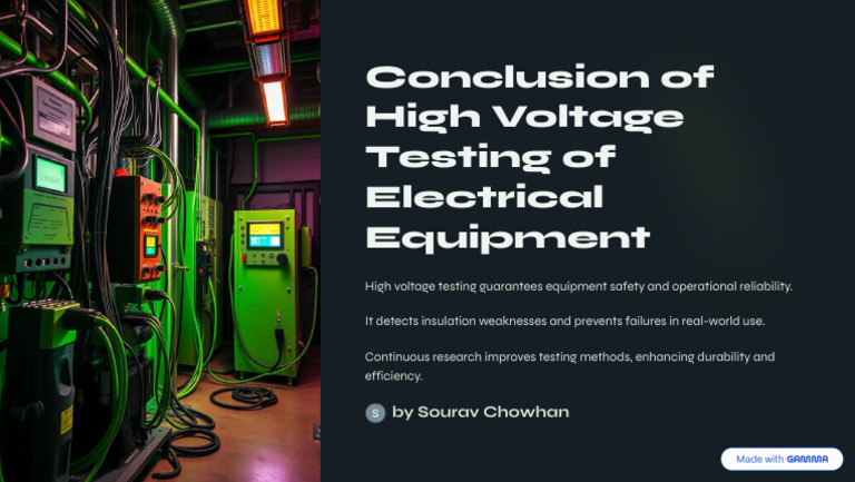 Conclusion of High Voltage Testing of Electrical Equipment | PDF