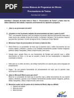 Actividad - Módulo 3 Infotep | PDF | Procesador de textos | Microsoft Word
