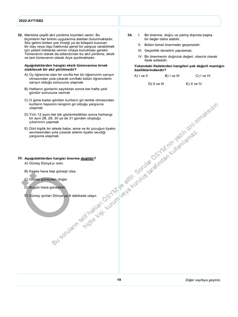 2022 AYT Kimya Sorulari Cevapli | PDF