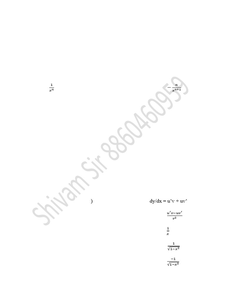 Differentiation Concept Sheet and Formula | PDF | Chess Theory | Chess