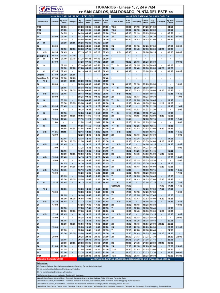 Horarios CODESA | PDF