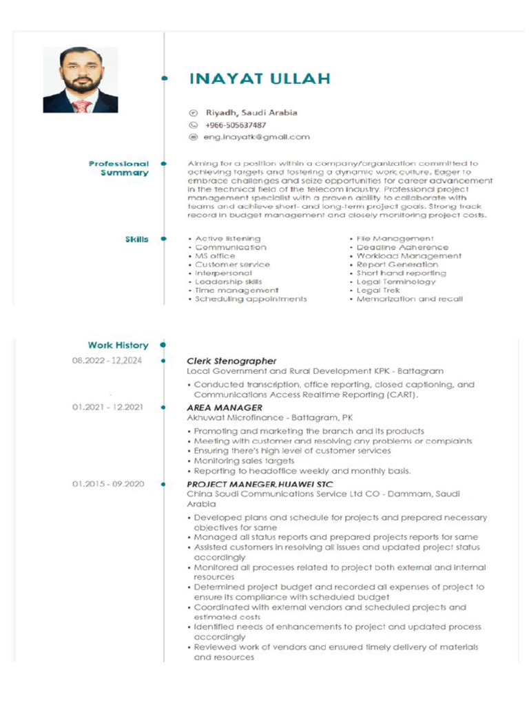 Inayat Ullah CV | PDF