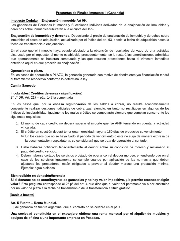Preguntas de Final 2 | PDF | Impuestos | Contabilidad