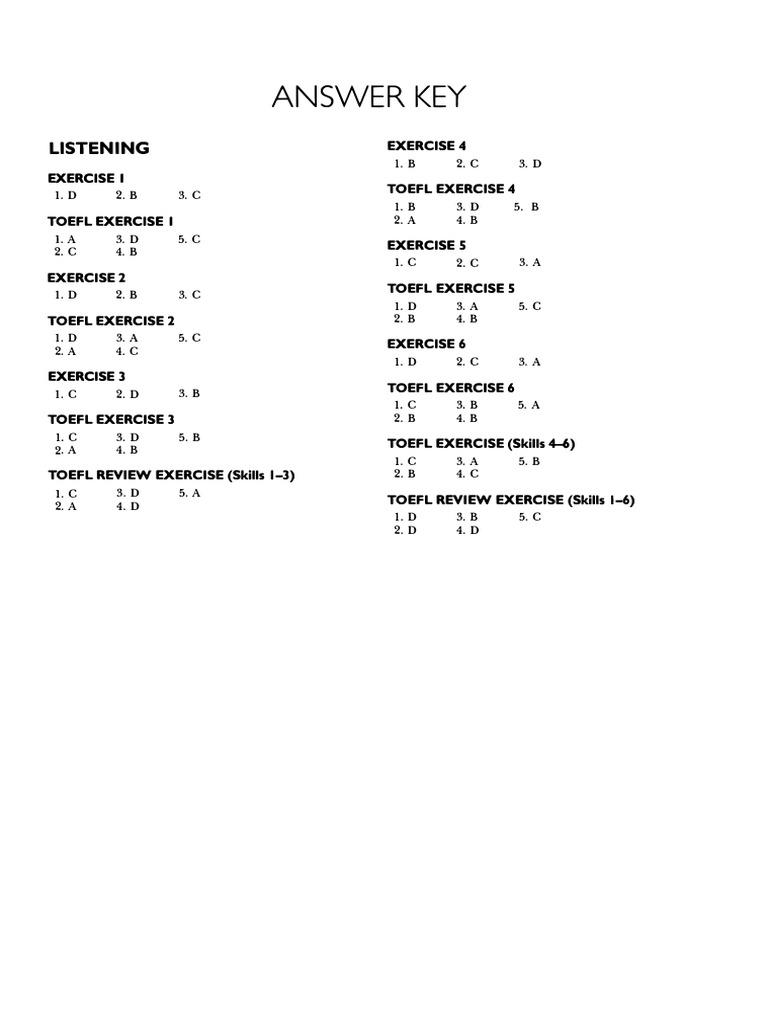 Longman Listening Answer Key | PDF