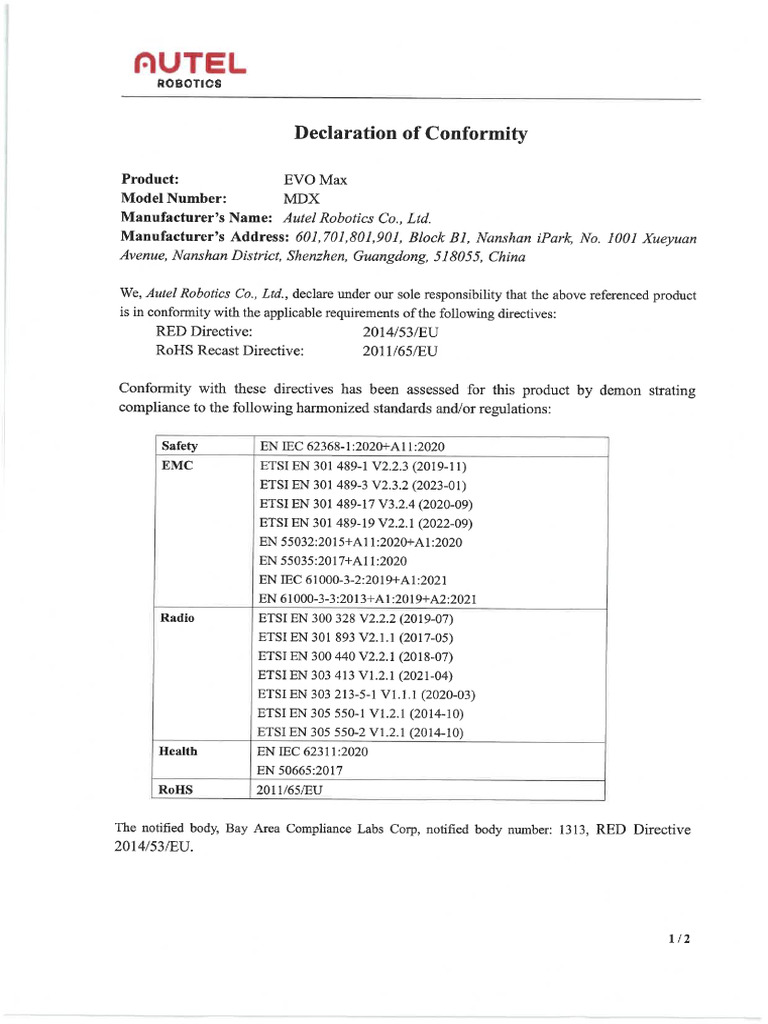 Autel Ce Doc - Evo Max | PDF