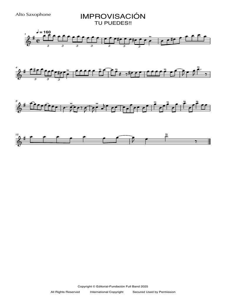Alto Saxophone Improvisation Guide | PDF